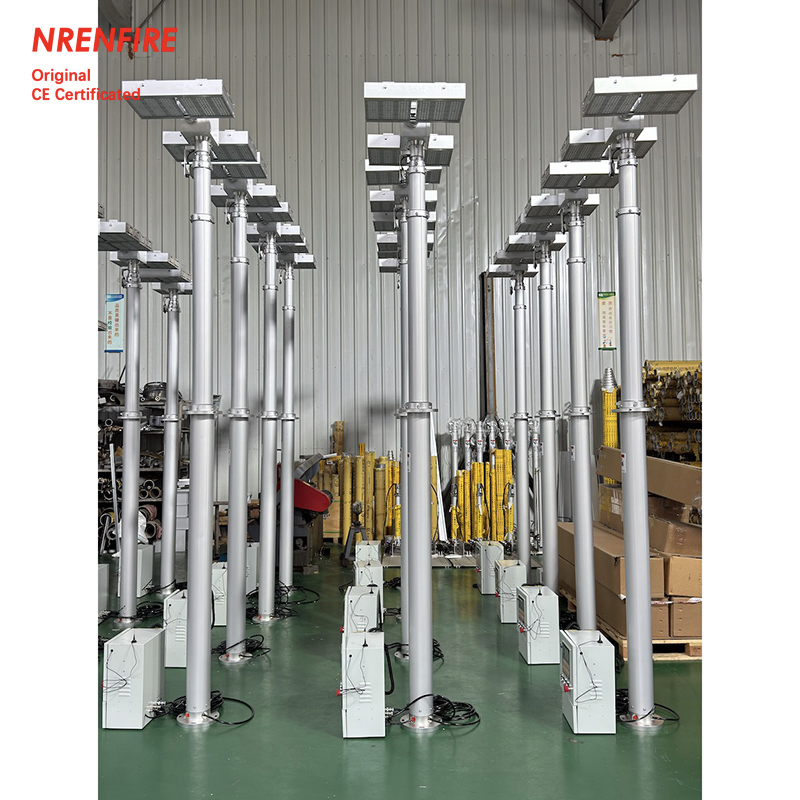 6m fire tender mounted pneumatic telescopic light mast tower for fire ...