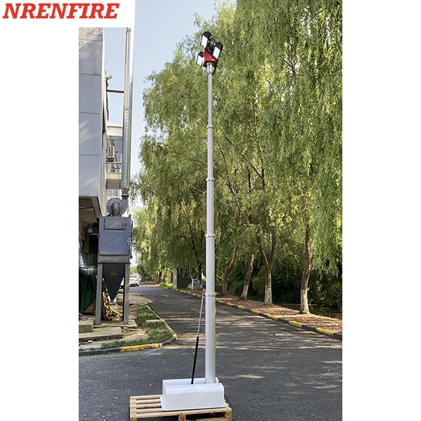 4x120W LED lamps mounted roof mast light 4.5m pneumatic telescopic mast ...